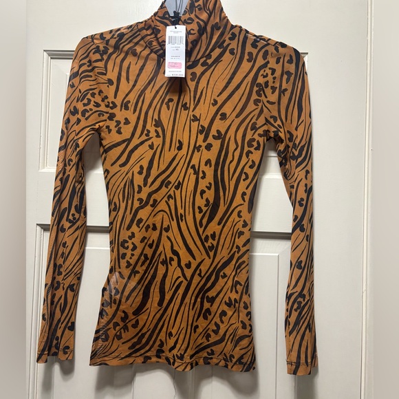 BCBGeneration | Tops | Bcbgeneration Animal Print Long Sleeve Sheer ...
